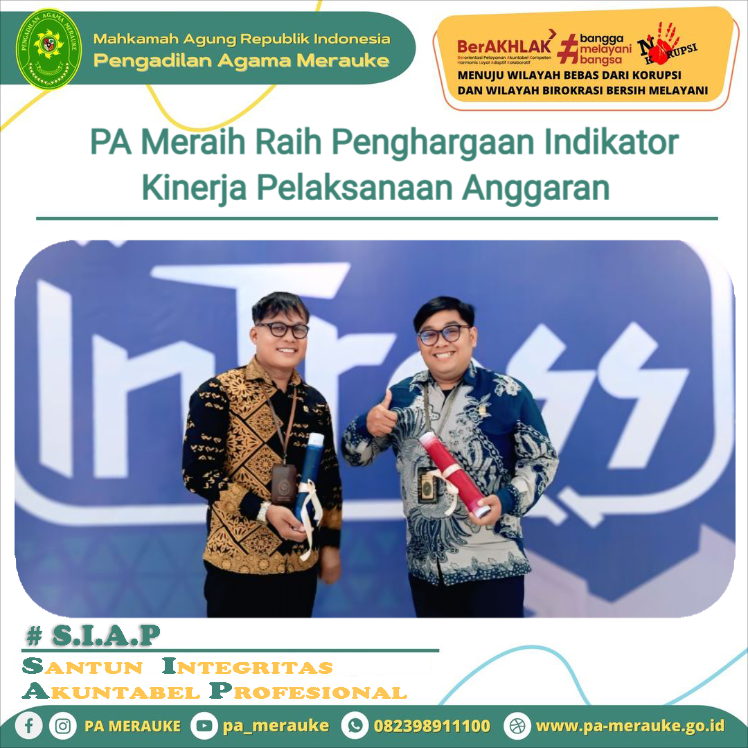 PA Merauke Raih Penghargaan Indikator Kinerja Pelaksanaan Anggaran Dari ...