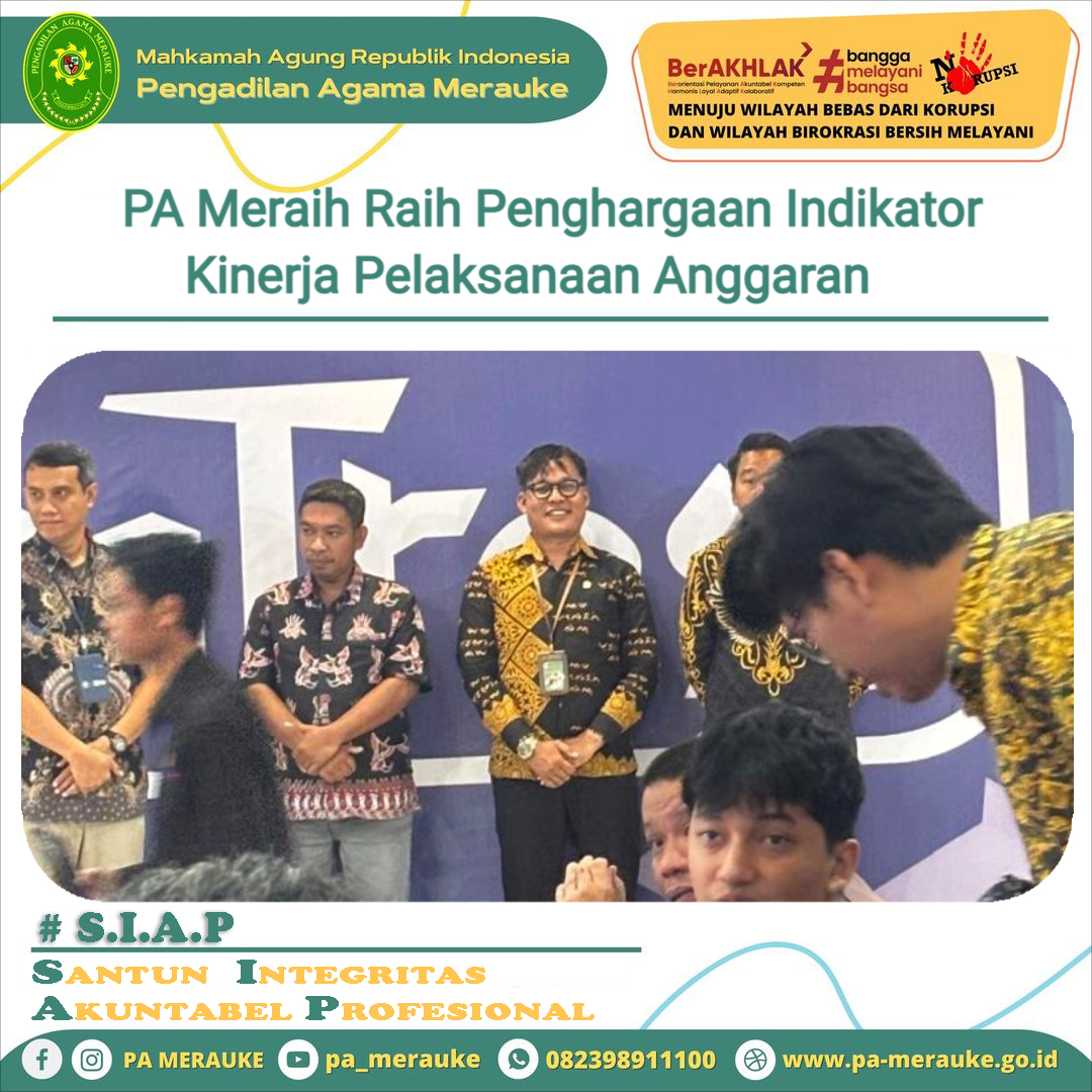 PA Merauke Raih Penghargaan Indikator Kinerja Pelaksanaan Anggaran Dari ...